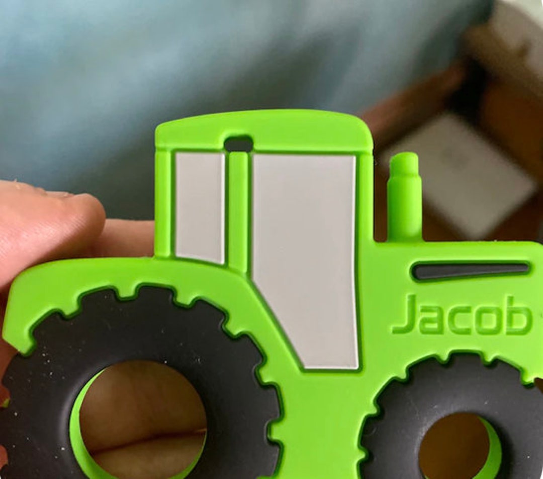 Tractor Silicone Teether Option to Personalize John Deer Tractor farmer ...