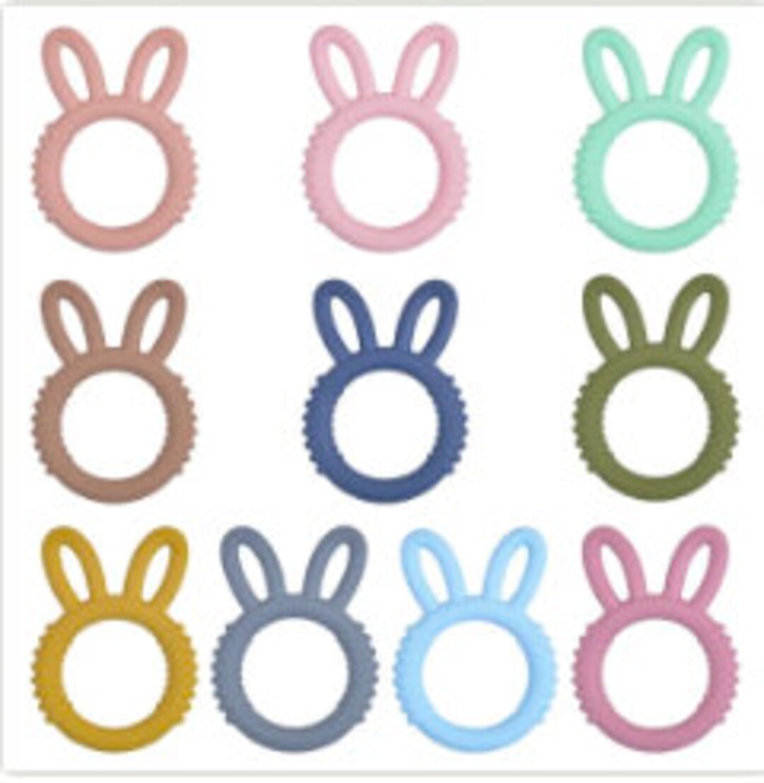 Bunny Teether Silicone Teething Toy Easter Bunny Bunny Ears. Easy to ...