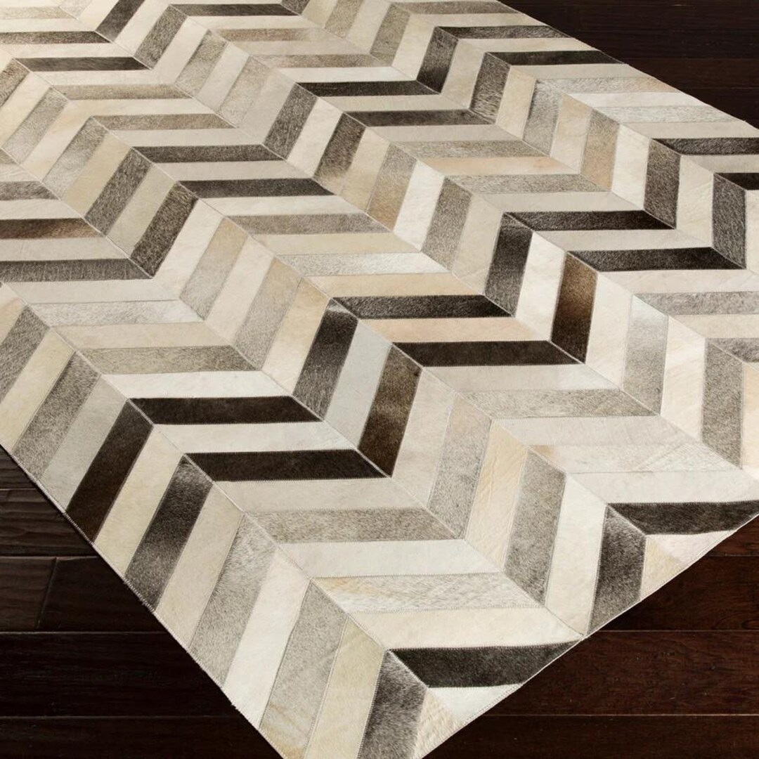 Handmade Leather Hide Patchwork Area Rugs for Living Room Home Decor ...