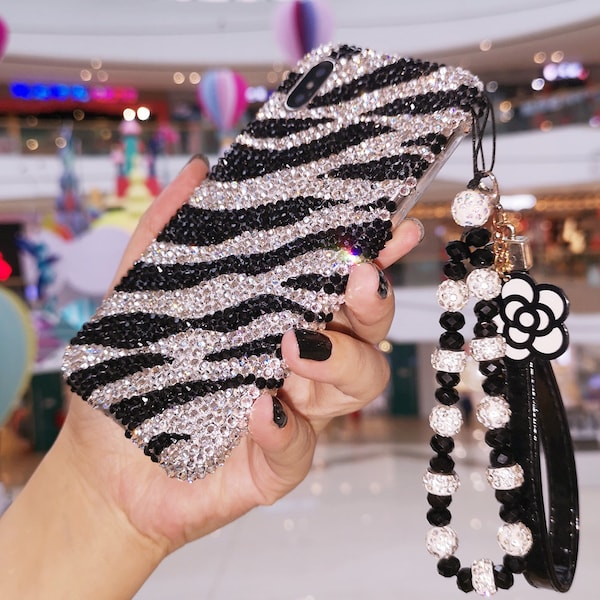 Rhinestone Zebra Phone Case - Etsy