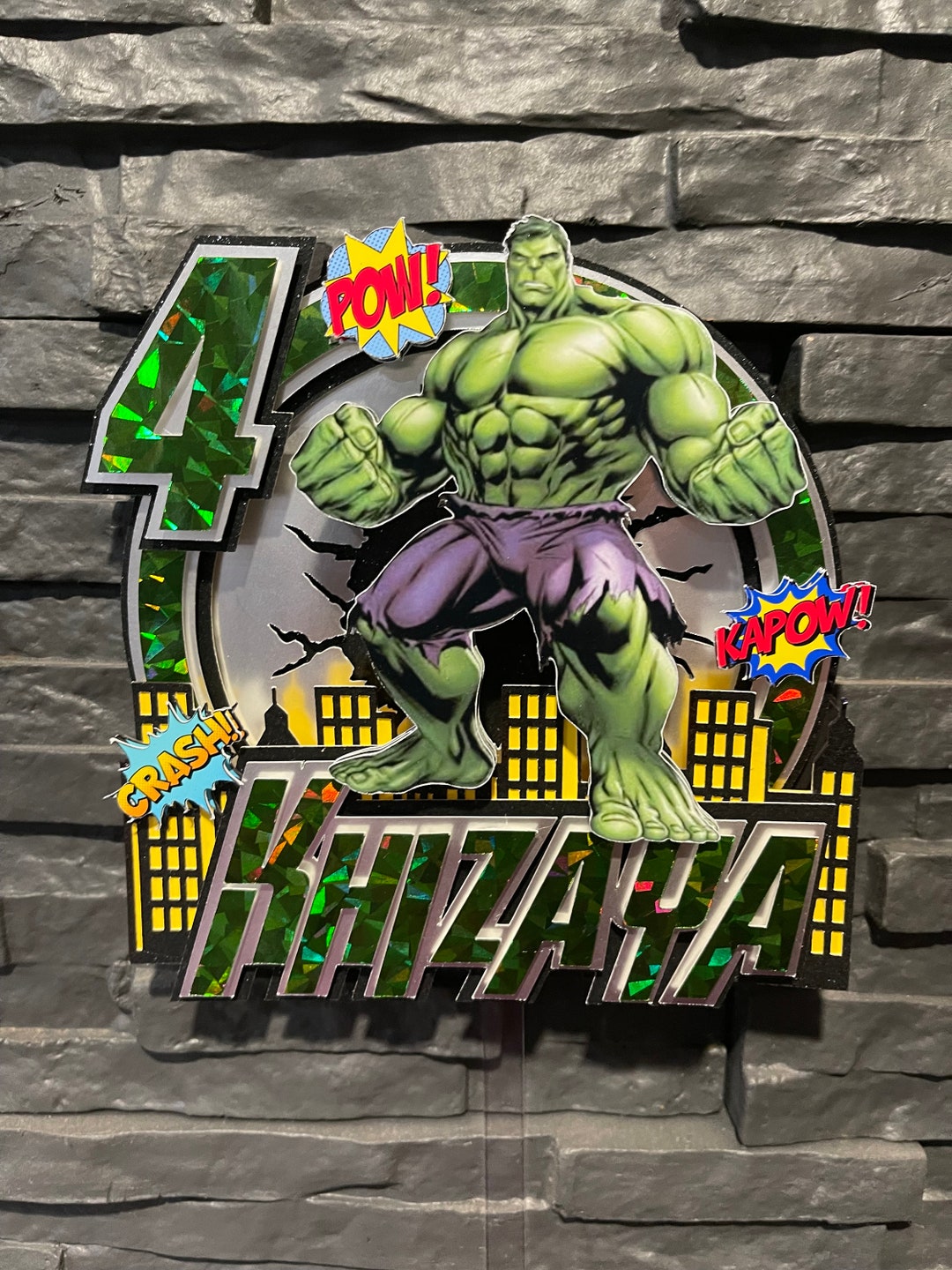 Hulk Inspired Cake Topper / Superhero Birthday/cake Decoration/kid ...