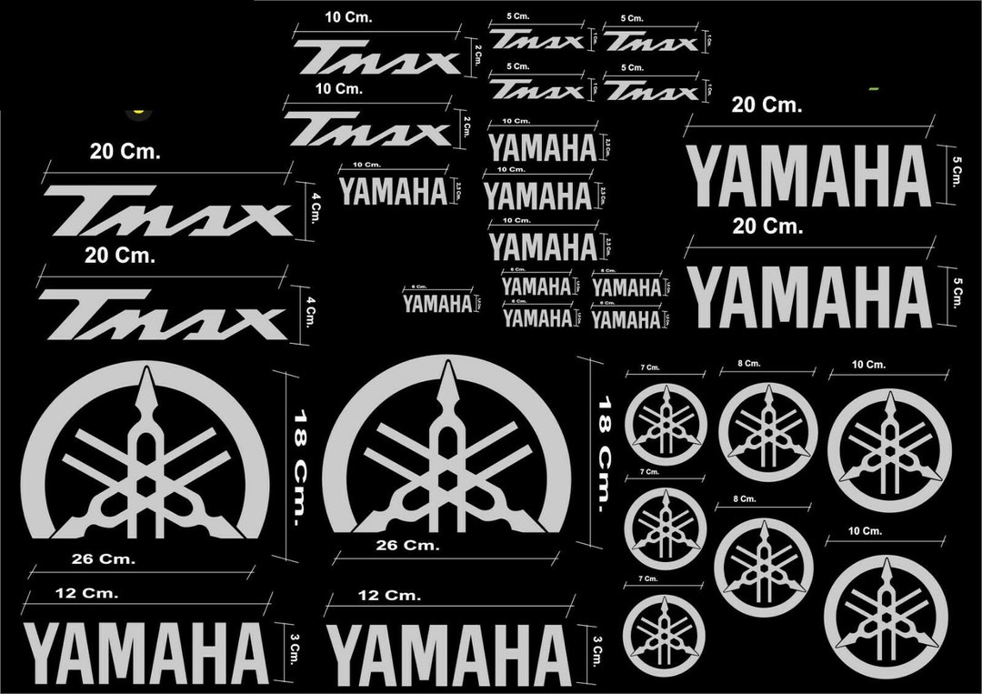 Maxi Kit 30 Pieces Series of Stickers Yamaha Tmax T Max 500 Color White ...