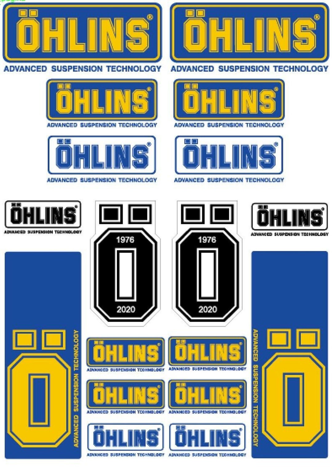 Stickers Kit Ohlins BUBBLE FREE Moto Stems Fork Fairings - Etsy