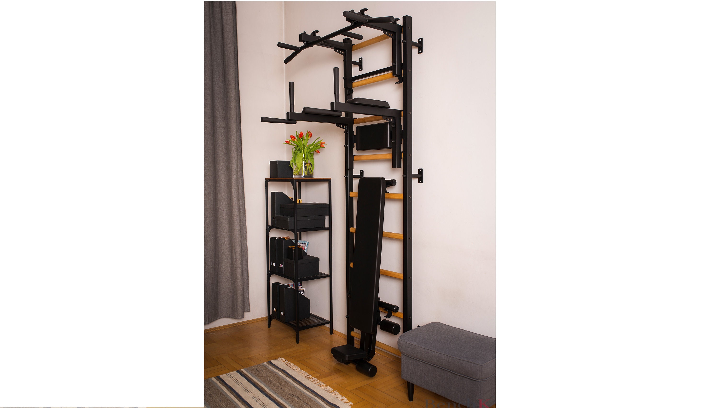 Benchk Wall Bars With a Convertible Steel 6-grip Pull-up Bar as a ...