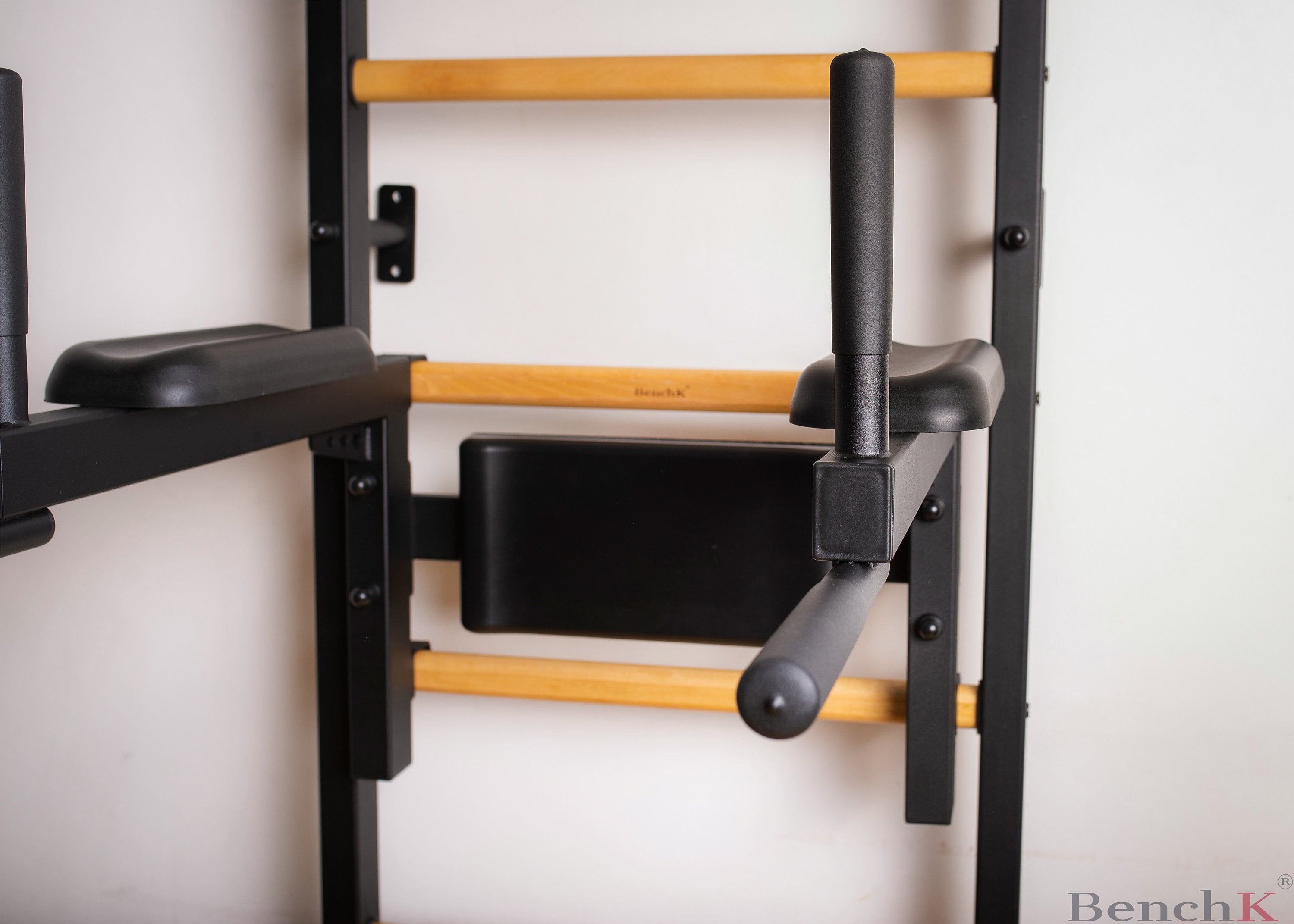 Benchk Wall Bars With a Fixed Steel 6-grip Pull-up Bar and a Dip Bar ...