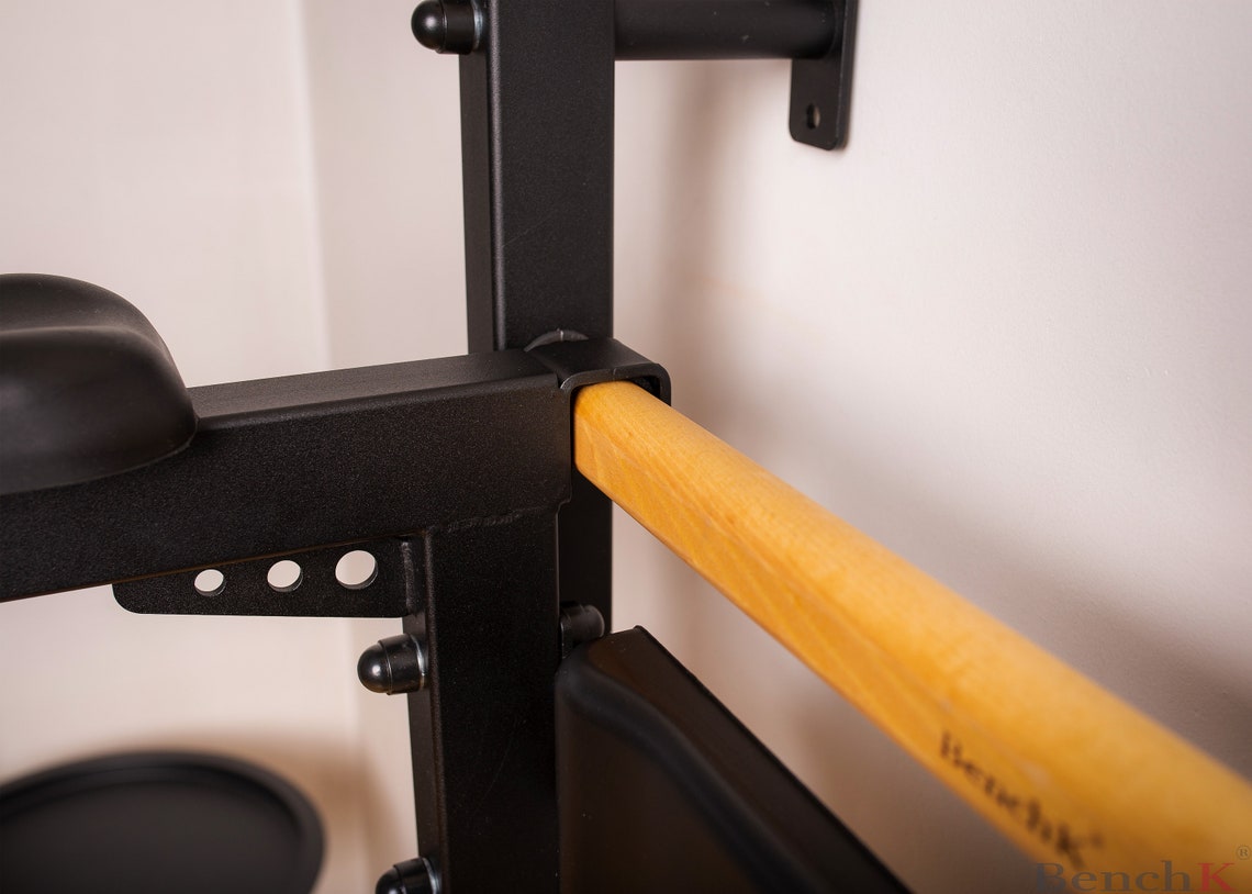 Benchk Wall Bars With a Fixed Steel 6-grip Pull-up Bar and a Dip Bar ...