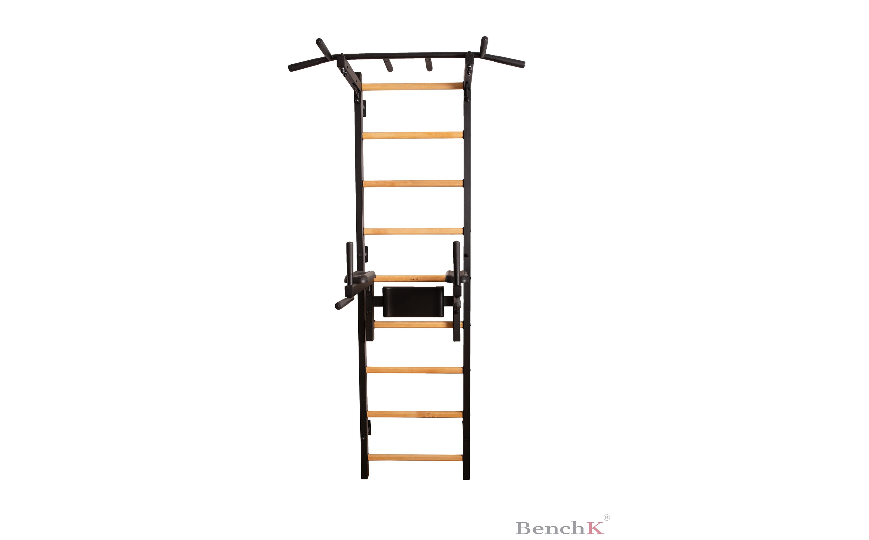 Benchk Wall Bars With a Fixed Steel 6-grip Pull-up Bar and a Dip Bar ...