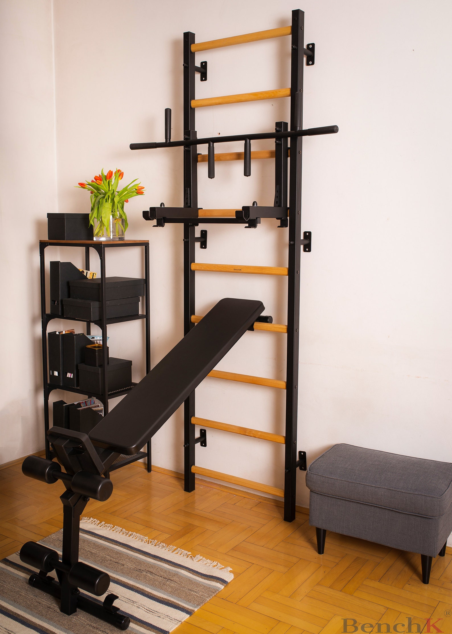 Benchk Wall Bars With a Convertible Steel 6-grip Pull-up Bar as a ...