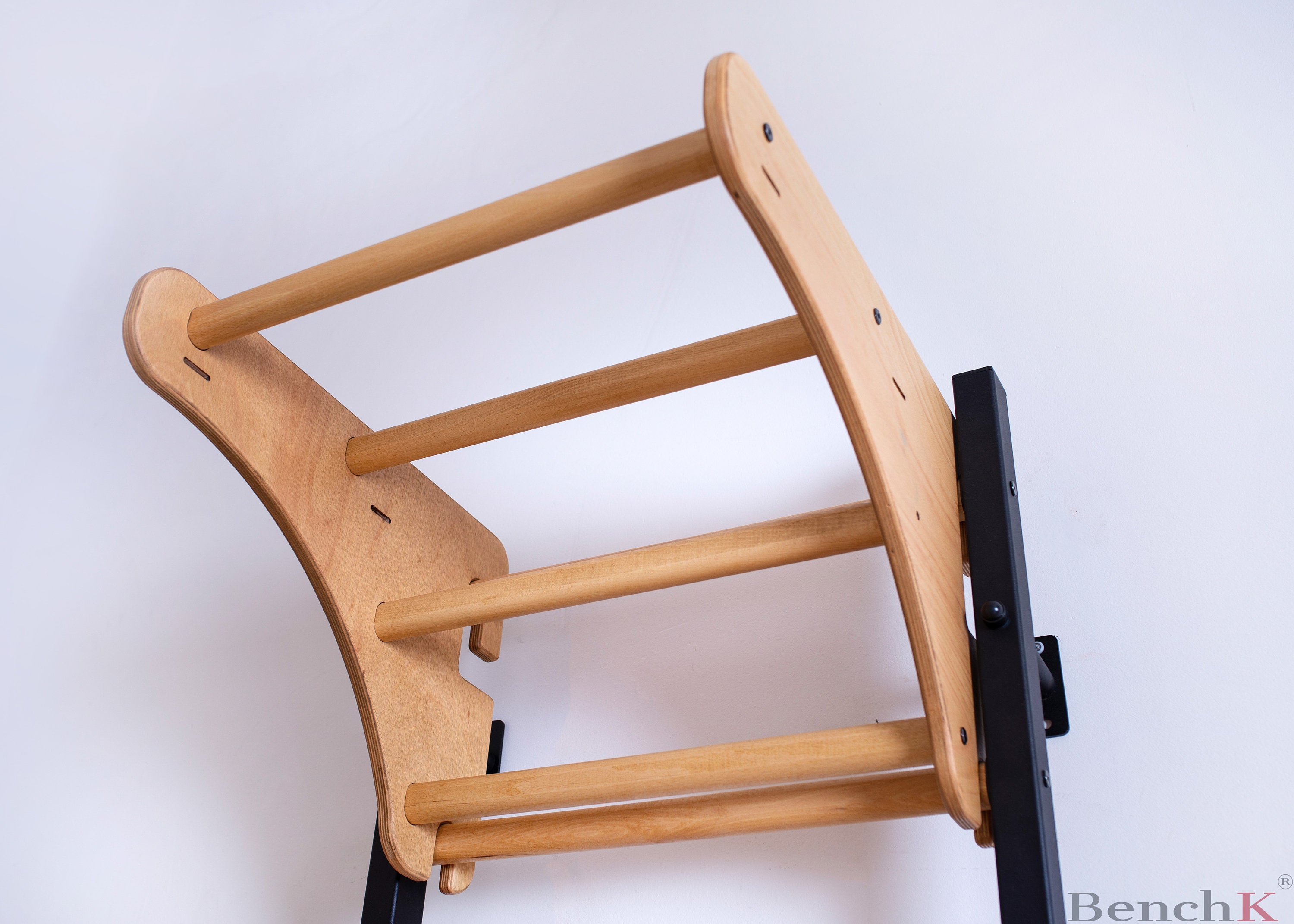 Benchk Wall Bars With an Adjustable Solid Beech Wooden Pull-up Bar - Etsy