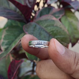 Memento Mori Ring, Round Shape, 925 Silver, Personalised Memento Mori ...