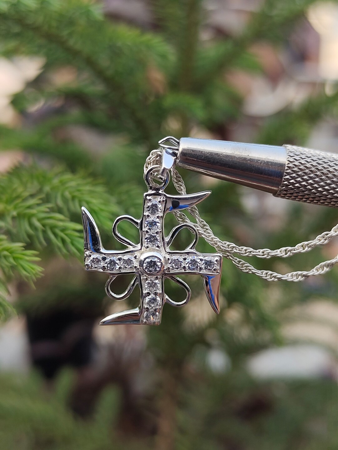 Swastik Silver Pendant, Religious Necklace, Silver Pendant, Casted ...