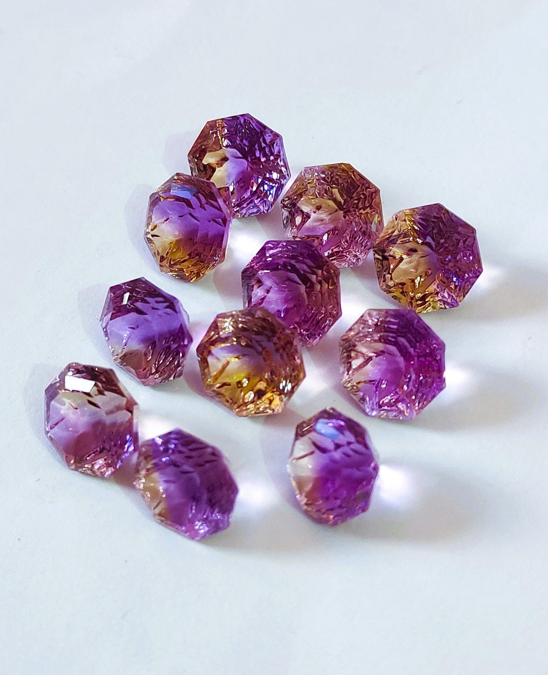 Buy 100 % Natural Ametrine Gemstone, Hexagon Shape, Carved Gemstone ...