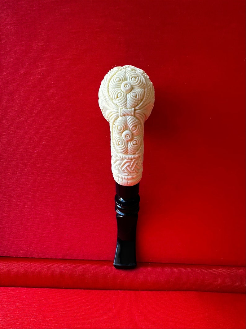Daisy Chain Meerschaum Hand Carved Pipe, Vintage Block Meerschaum ...