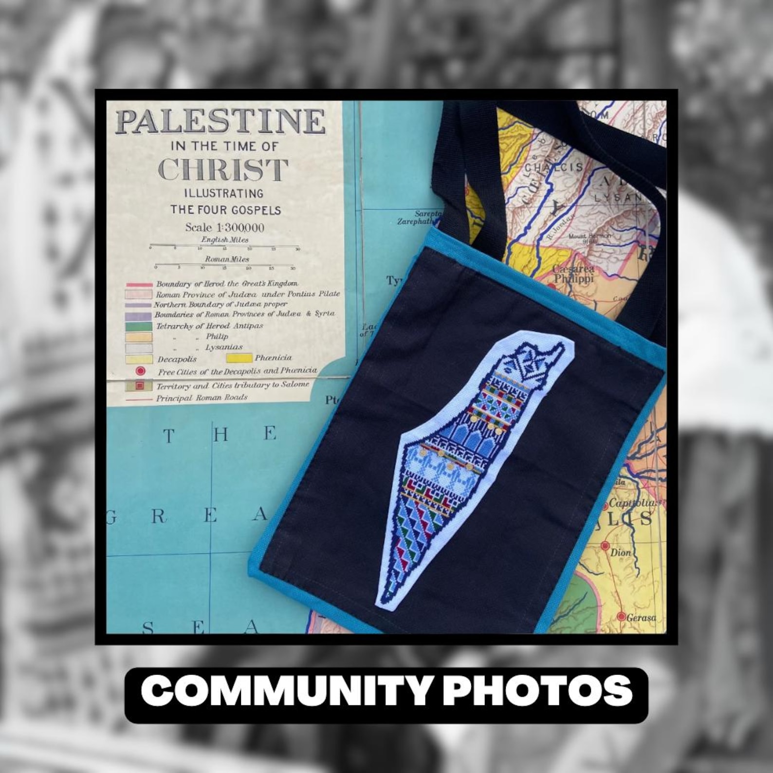 Map of Palestine Tatreez Pattern - Etsy