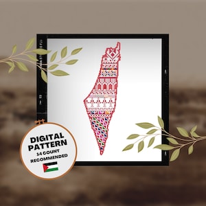 Map of Palestine Tatreez Pattern (Instant Download) - Etsy