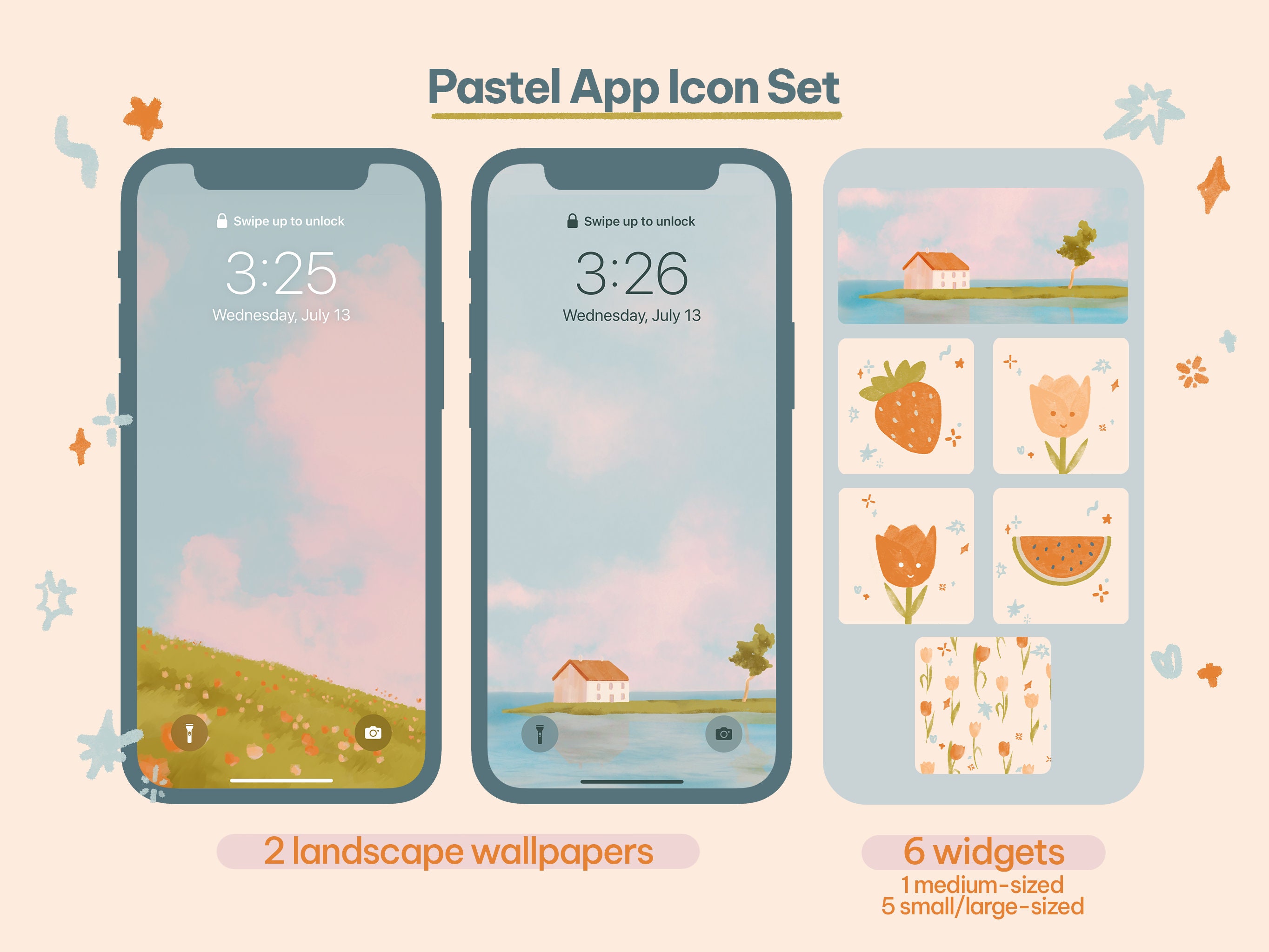 Cute Pastel Hand Drawn App Icons 84 Icons Android Ios App Icon Pack ...