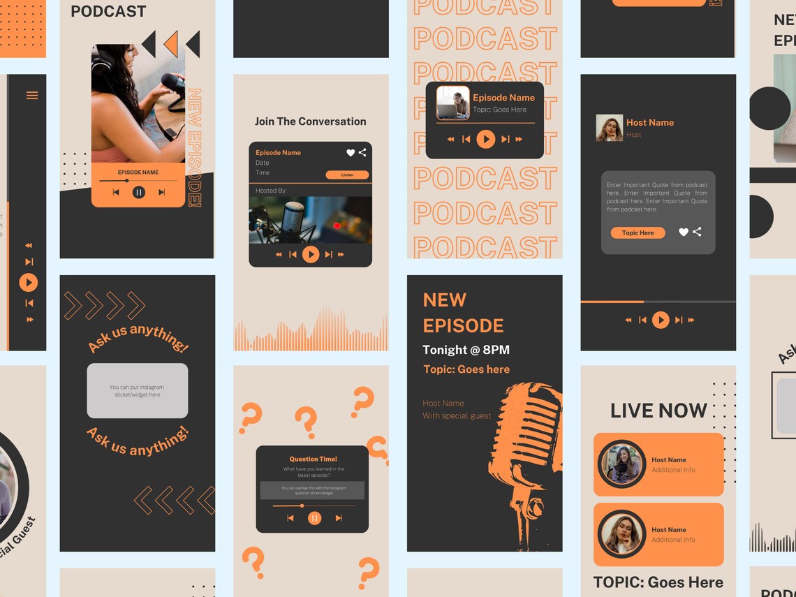 100 Podcast Instagram Templates for Your Social Media Canva - Etsy