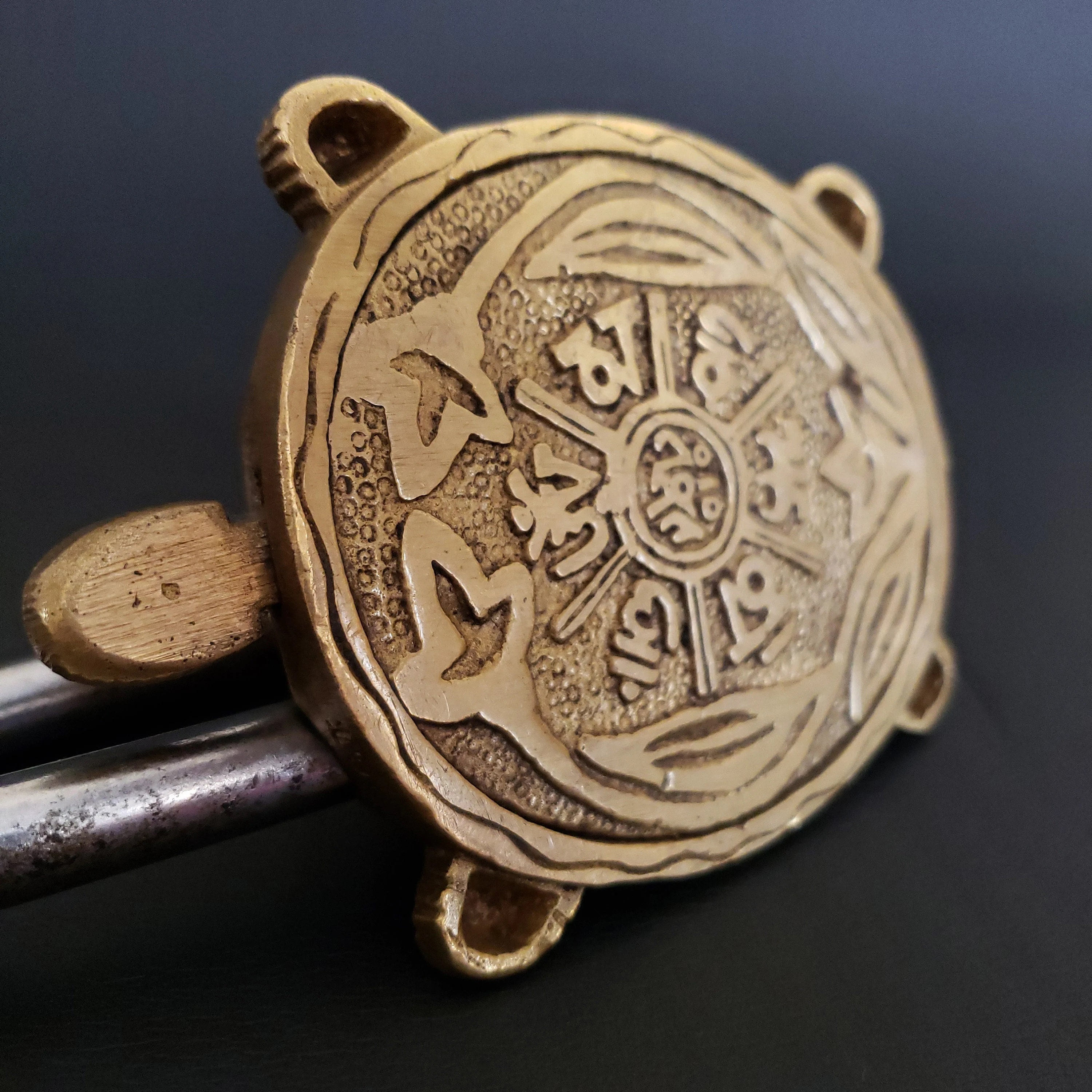 Brass Turtle Lock With Two Keys Indian Animal Padlock Vintage Metal ...