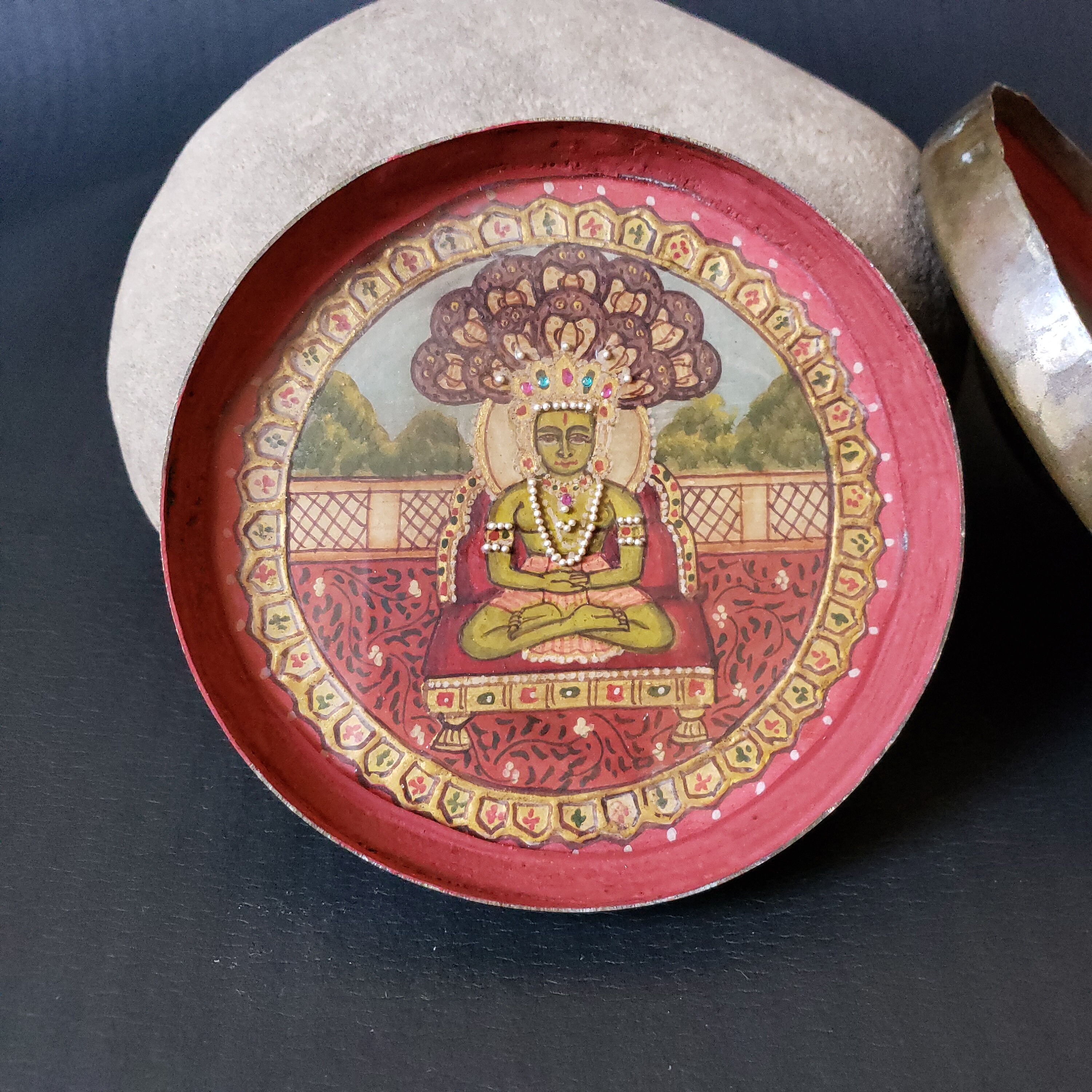 Beautiful Old Brass Jain Prayer Box Keep Your Spiritual Items Close ...
