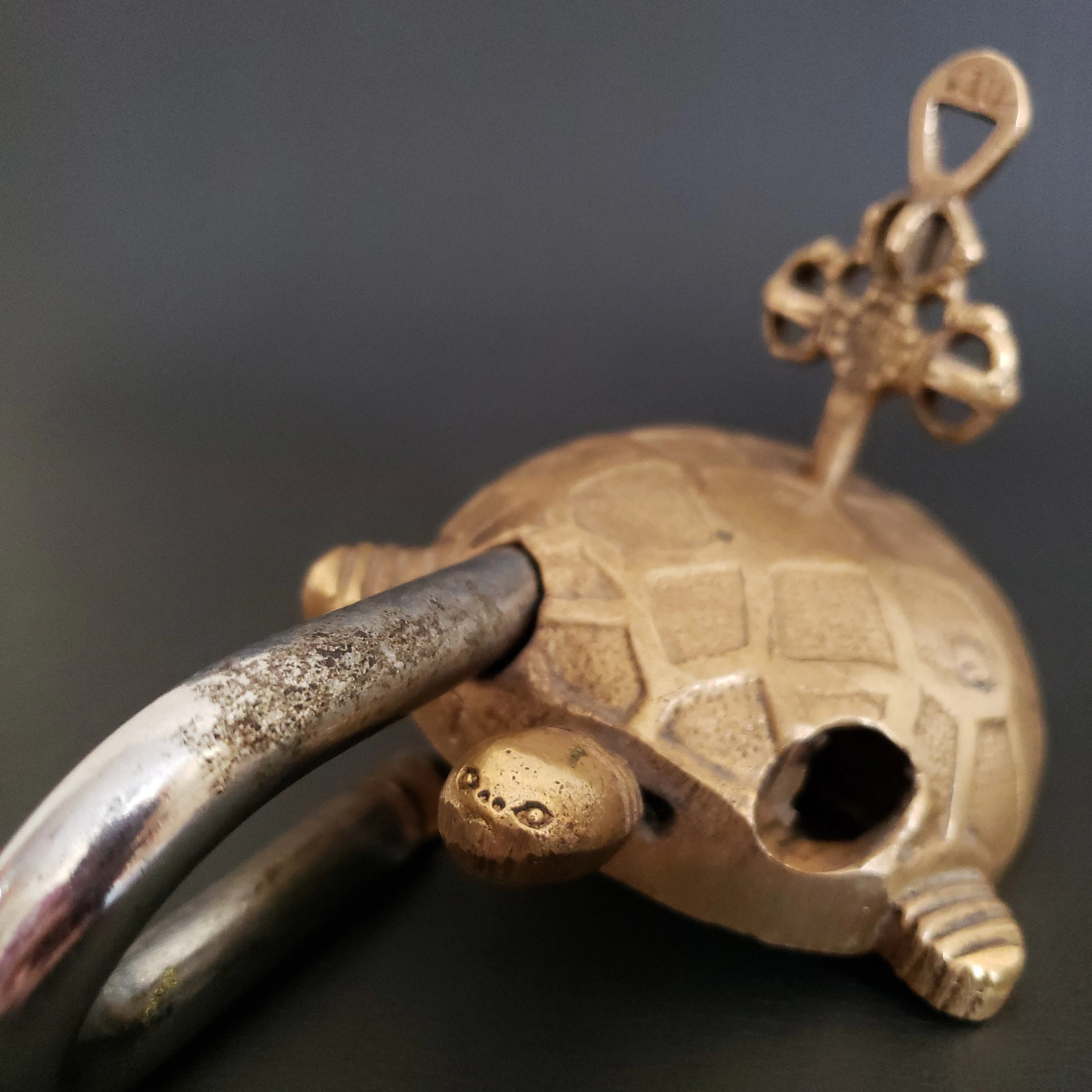 Brass Turtle Lock With Two Keys Indian Animal Padlock Vintage Metal ...