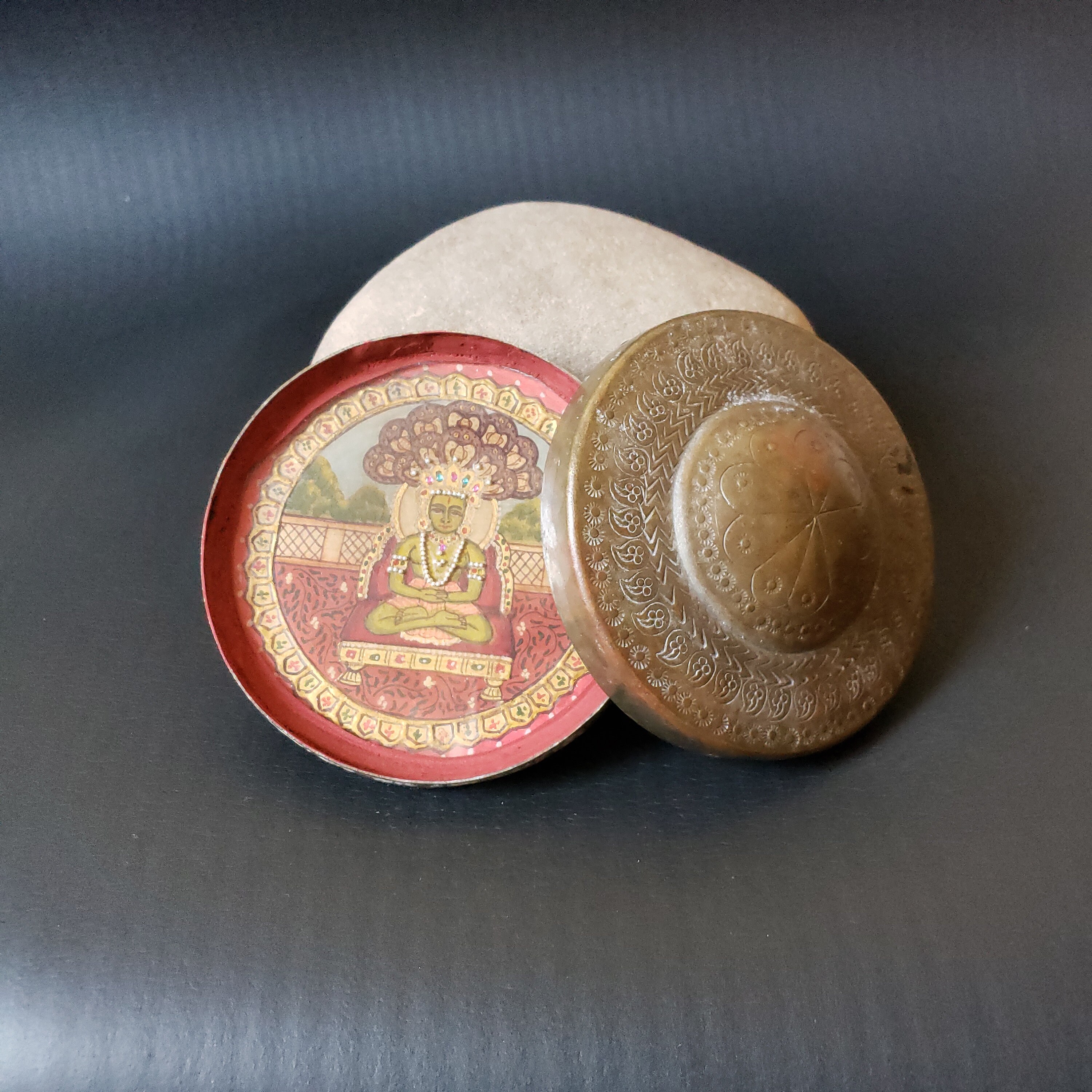 Beautiful Old Brass Jain Prayer Box Keep Your Spiritual Items Close ...