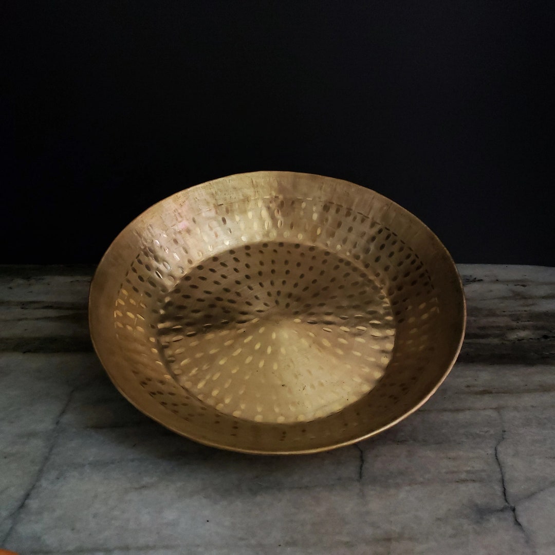 Pure Brass Hand Hammered Platter Indian Kitchen Praat Dish - Etsy