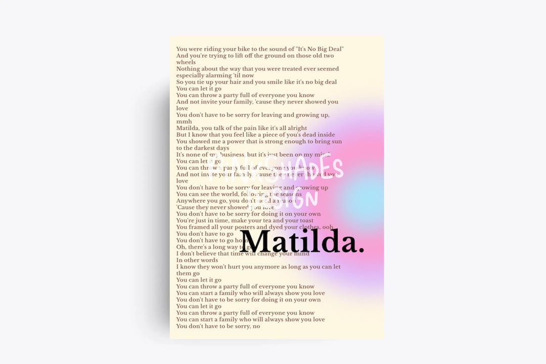 Matilda Harry Styles Aura Poster - Etsy