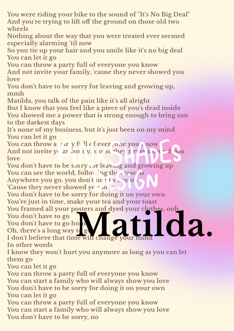 Matilda Harry Styles Aura Poster - Etsy