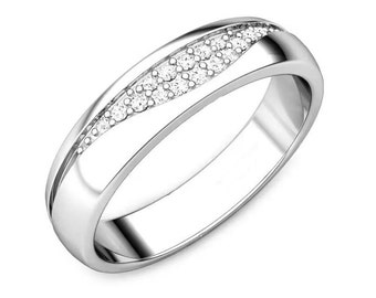 Simple Diamond Wedding Ring - Etsy