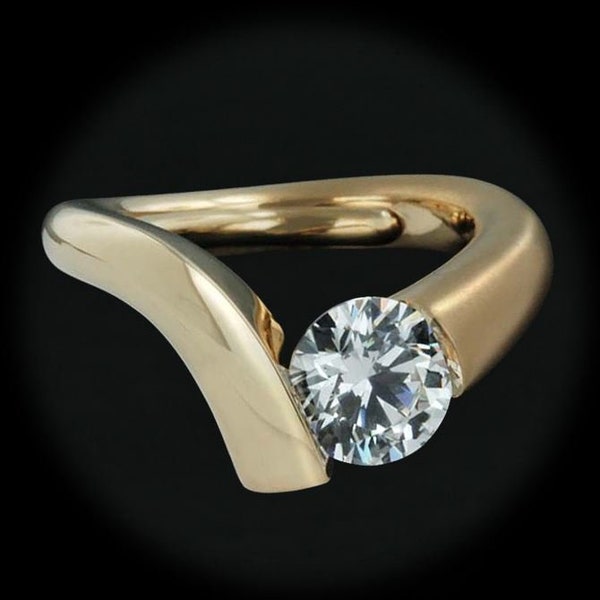 Tension Set Ring - Etsy