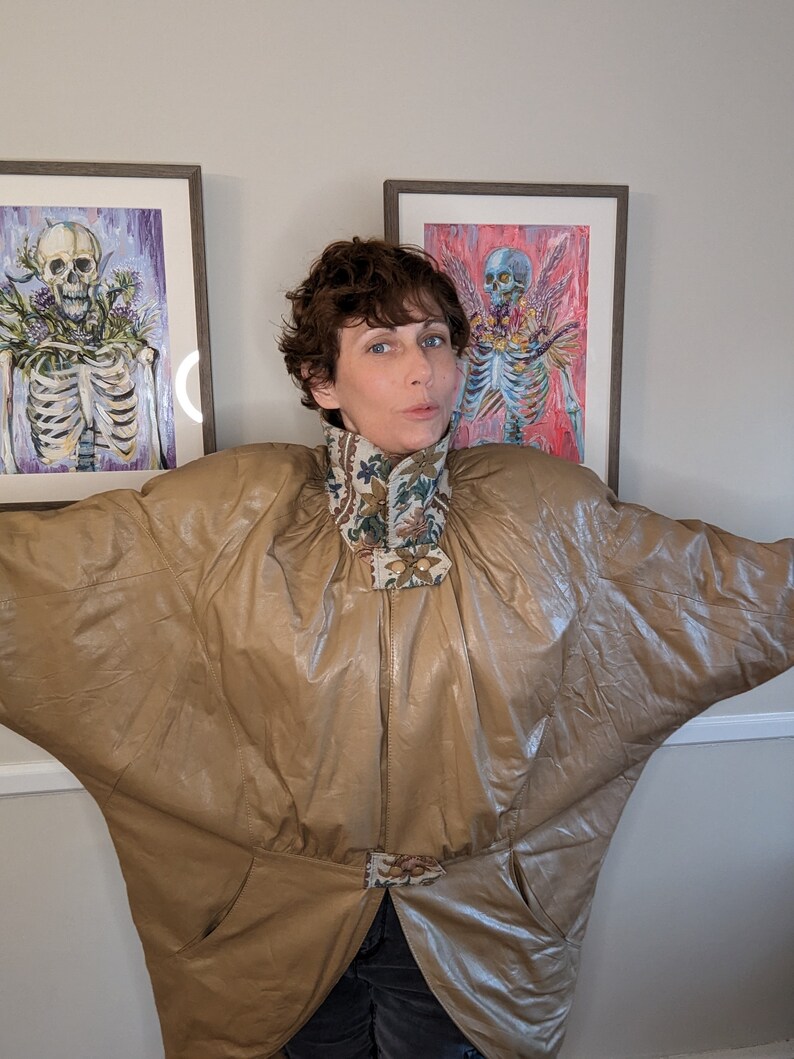 1980s Batwing Leather Jacket - Etsy