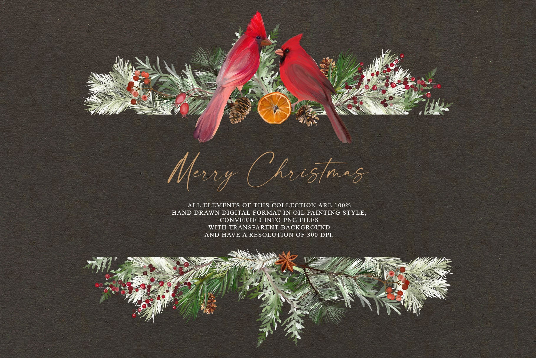 Christmas Holidays Frame Cardinal Bird Winter Clip Art PNG Christmas ...