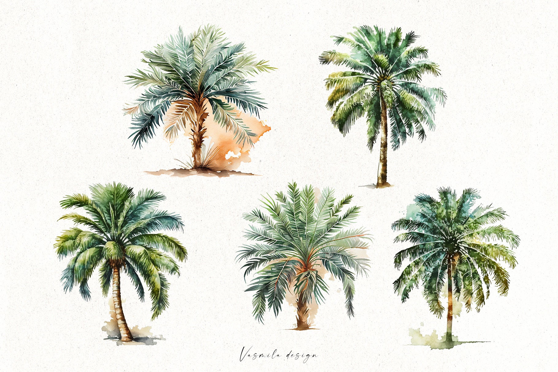 Watercolor Palm Tree Clipart PNG, Tropical Watercolor Palms, Tropical ...