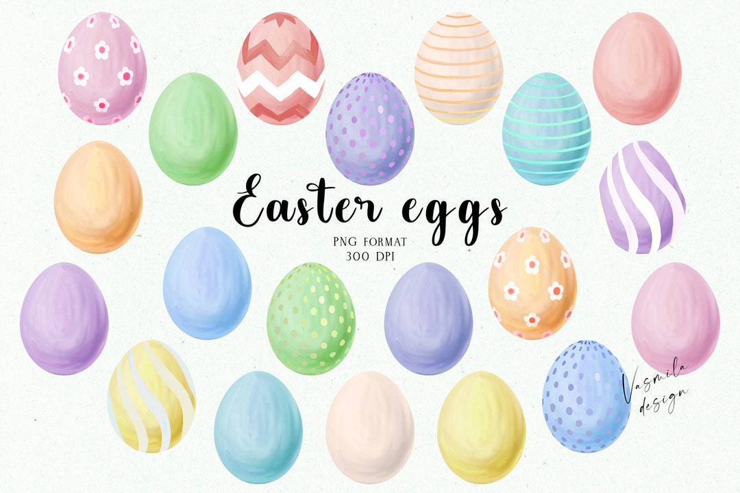 Easter Eggs Clipart PNG: Spring Holiday Graphics (digital Download) - Etsy