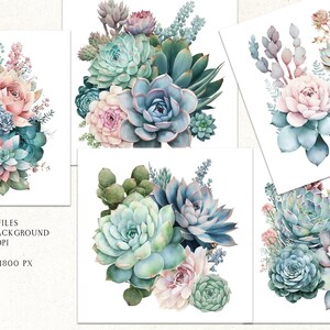 Watercolor Succulents Clipart, Printable Watercolor Cactus Bundle ...