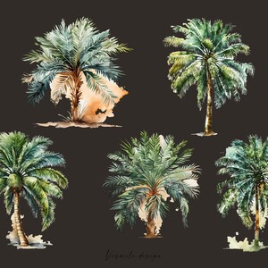 Watercolor Palm Tree Clipart PNG, Tropical Watercolor Palms, Tropical ...