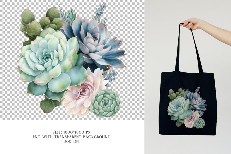 Watercolor Succulents Clipart Printable Watercolor Cactus - Etsy