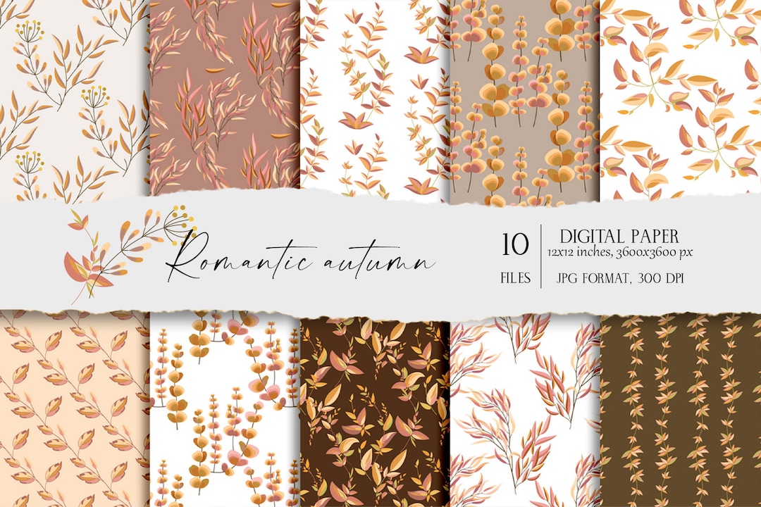 Autumn Leaves Digital Paper: Seamless Fall Patterns (JPG) - Etsy