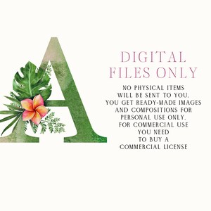Watercolor Tropical Alphabet PNG, Exzotic Flower Letters Clipart ...