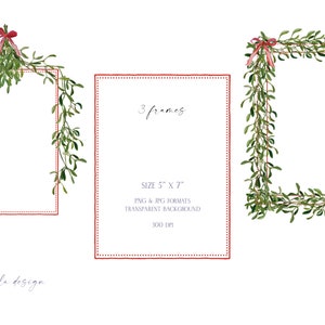 Mistletoe Borders and Frames, Vintage Style Garlands PNG, Christmas ...