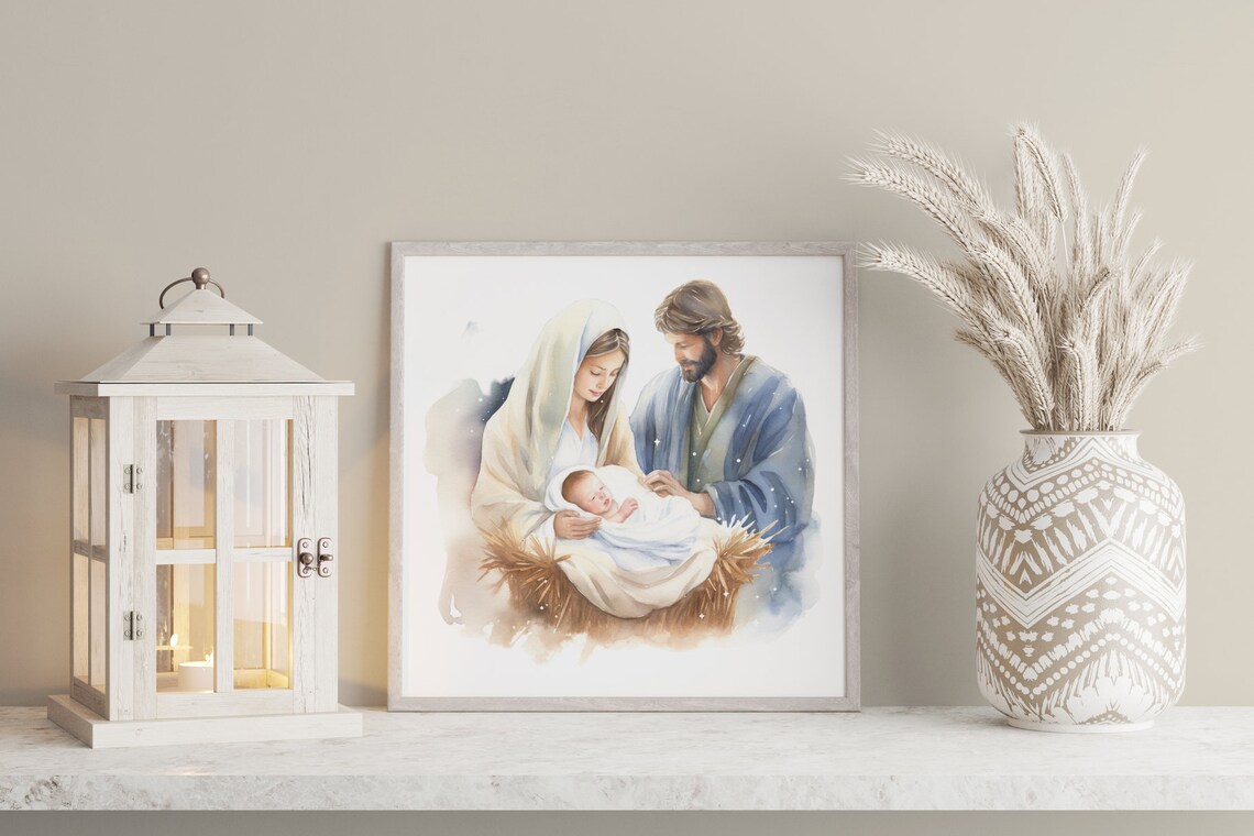 Watercolor Christmas Nativity Scene Clipart Bundle (PNG) - Etsy UK