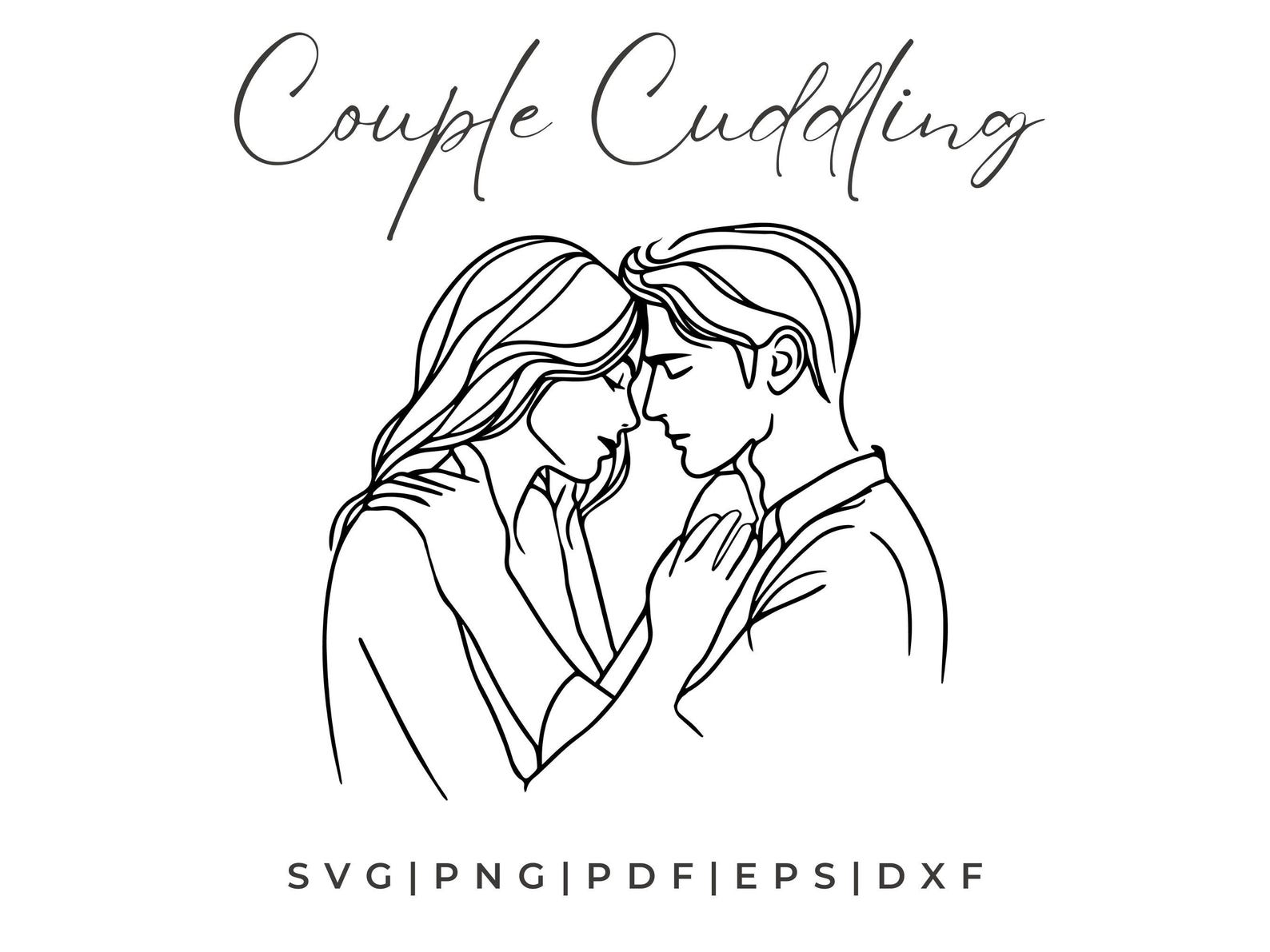 Couple Line Art SVG PNG PDF Eps Dxf | Romantic Minimalist Illustrations ...