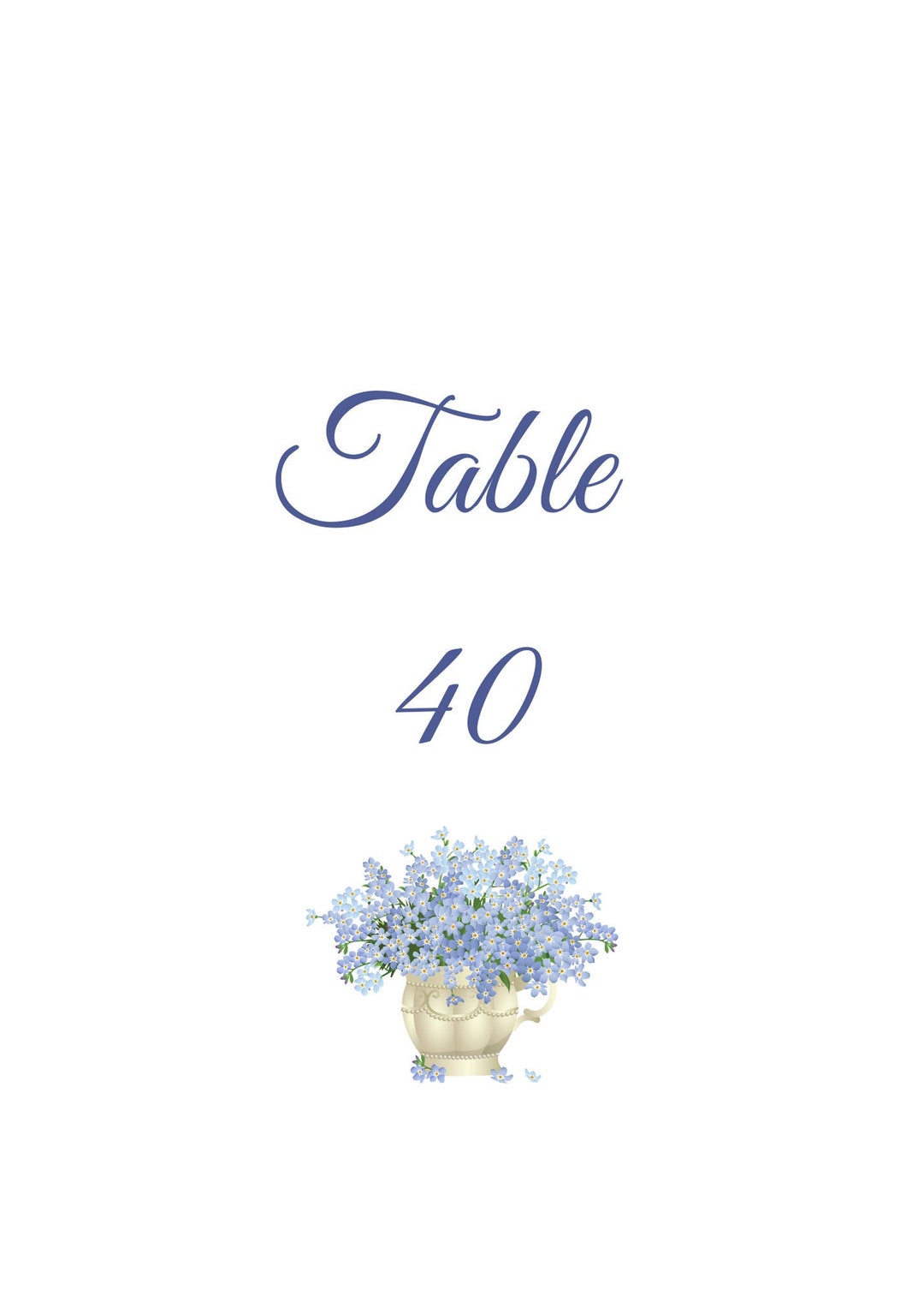 Printable Table Numbers 1-40, 5x7 - Etsy