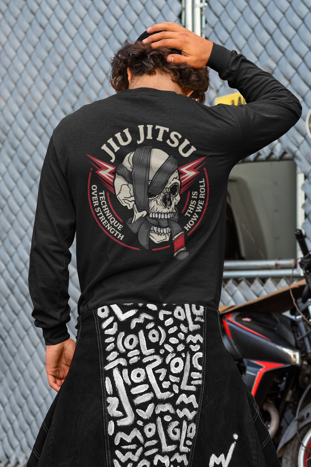 Jiu Jitsu Long Sleeve Tee Front & Rear Graphics - Etsy