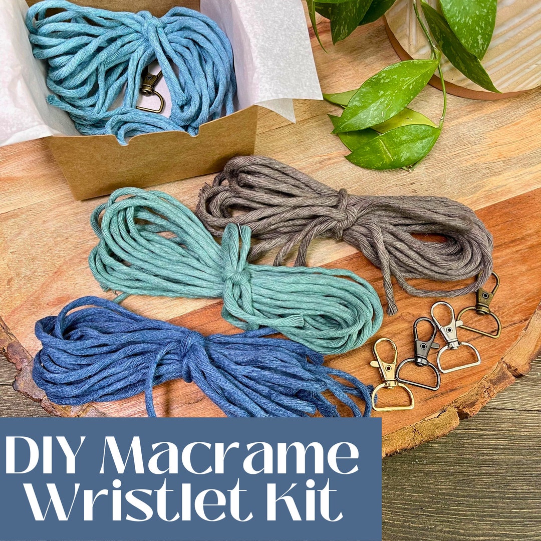 DIY Macrame Wristlet Kit | Beginner Macrame Kit | Macrame Keychain Kit ...