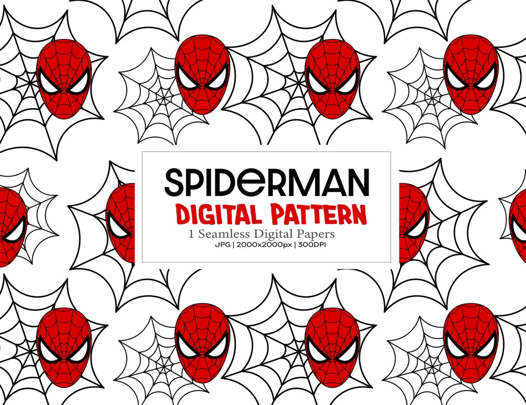 Spiderman Superhero Paper Pattern, Hero Seamless File Fabric Design ...