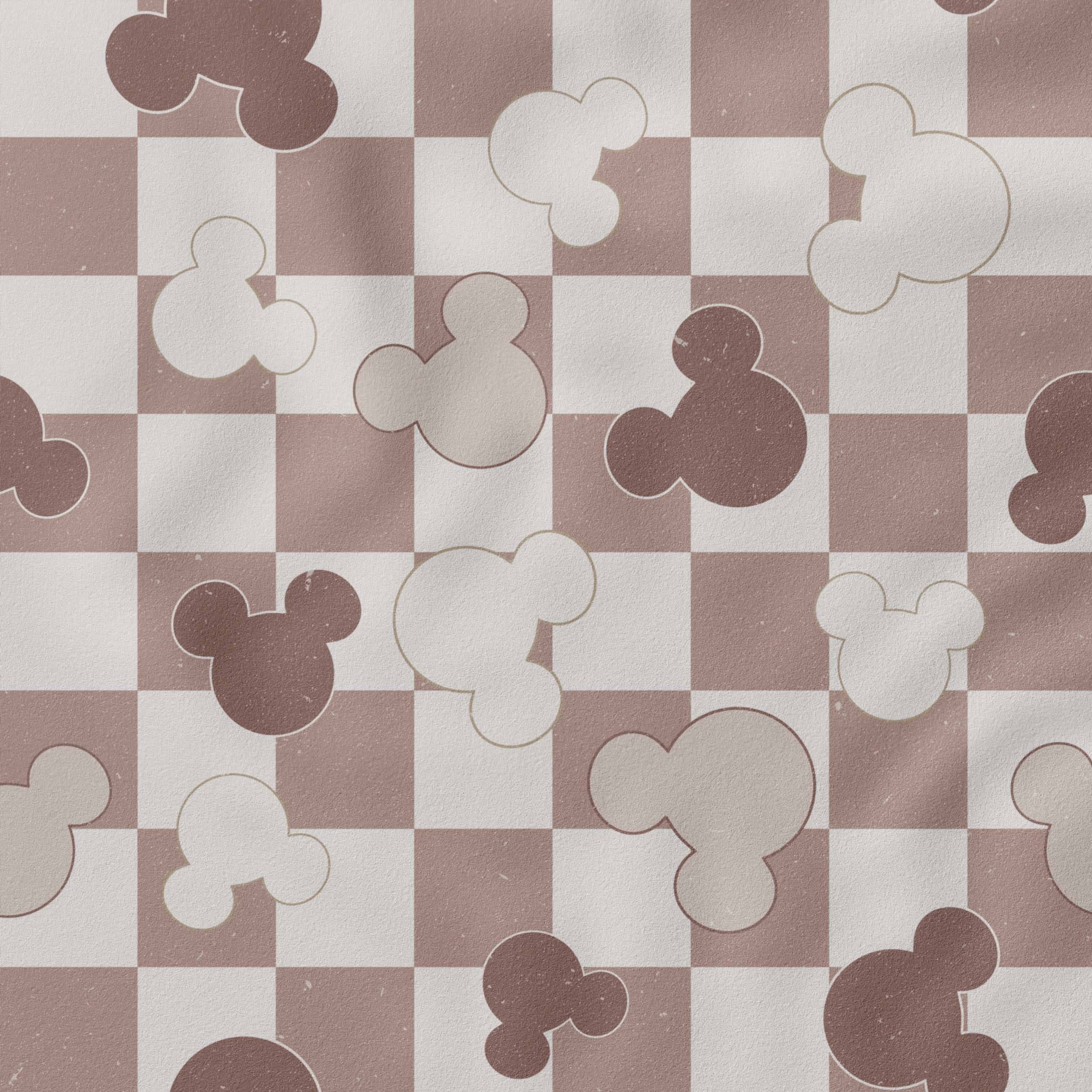 Mickey Mouse Head Summer Paper Pattern, Check Neutral Seamless Repeat ...