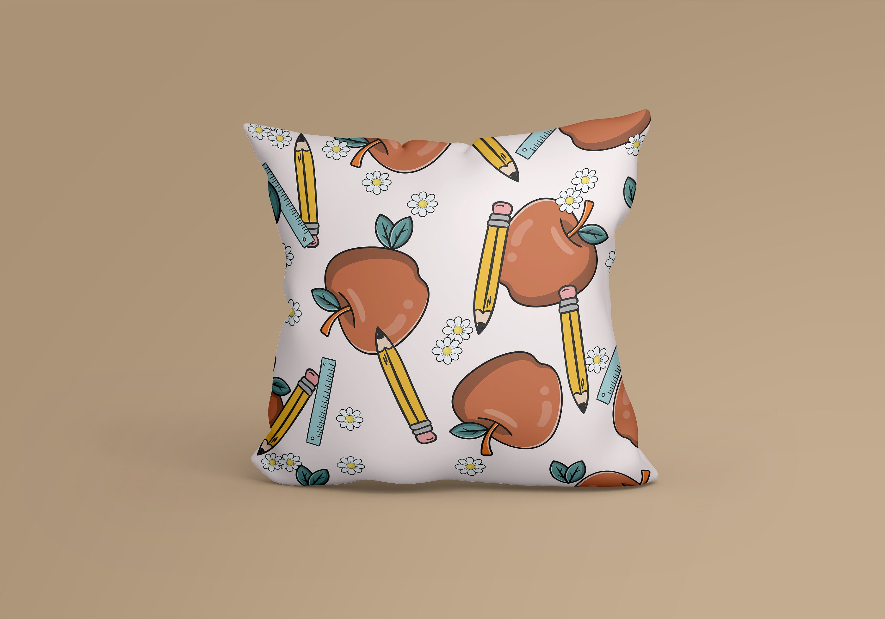 Back to School Digital Paper Pattern, Apple Pencil Seamless Repeat for ...