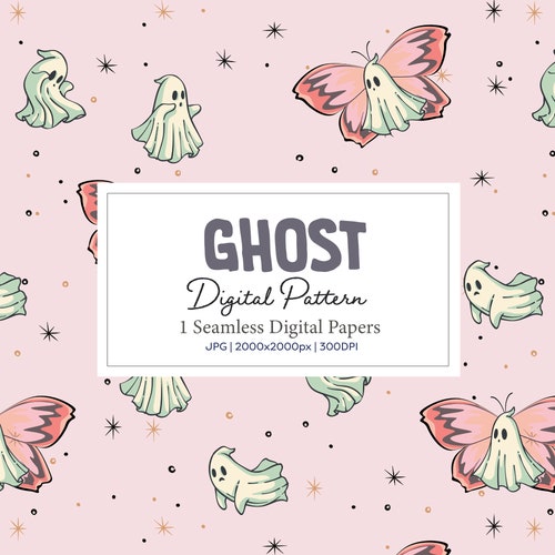 Pastel Halloween Digital Paper Cute Spooky Seamless Pattern - Etsy