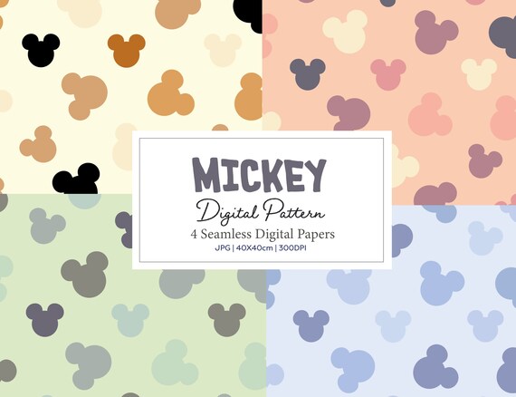 Mickey Mouse Head Paper Pattern Nursey Pastel Seamless Repeat - Etsy
